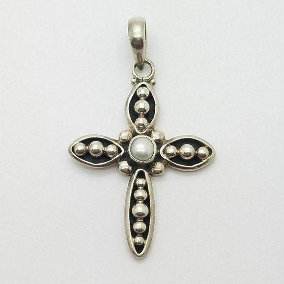 Silpada | Jewelry | Silpada Sterling Silver Cross Pendant With Pearl ...